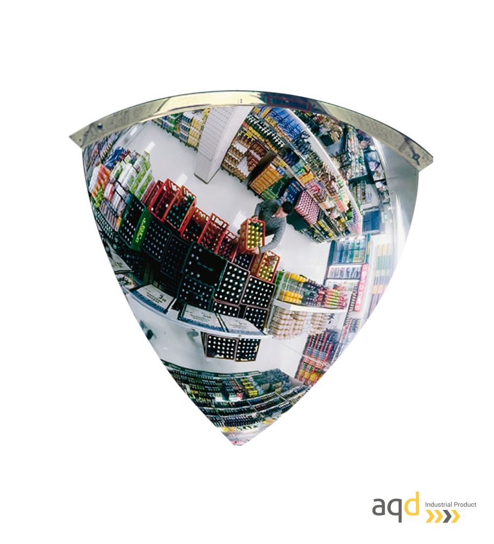 Espejo de cuarto de esfera, visión 90 grados y 15-20 m