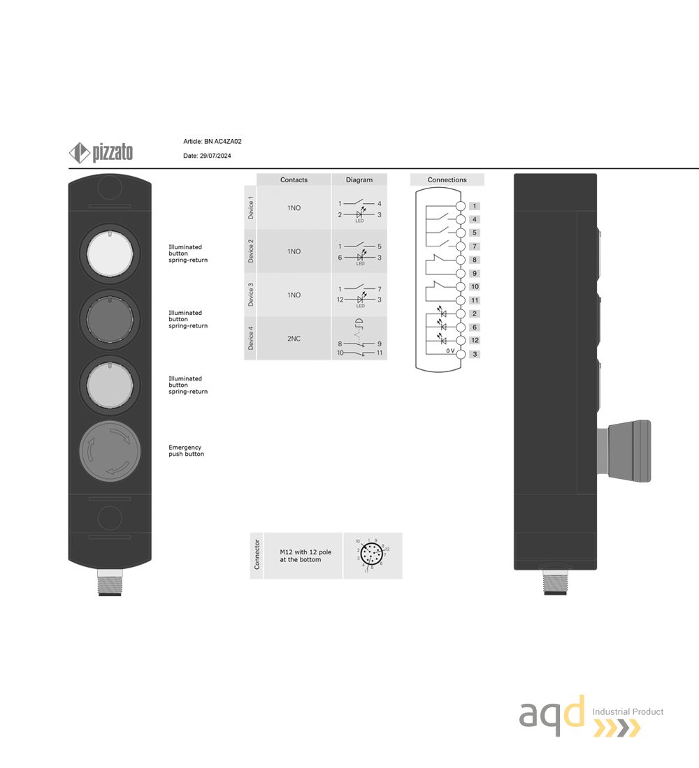 Mando de control modular de 4 dispositivos